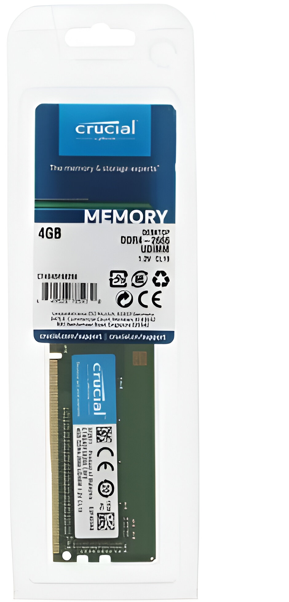 Модуль памяти DIMM DDR4 4Gb, 2666Mhz, Crucial (CT4G4DFS8266)