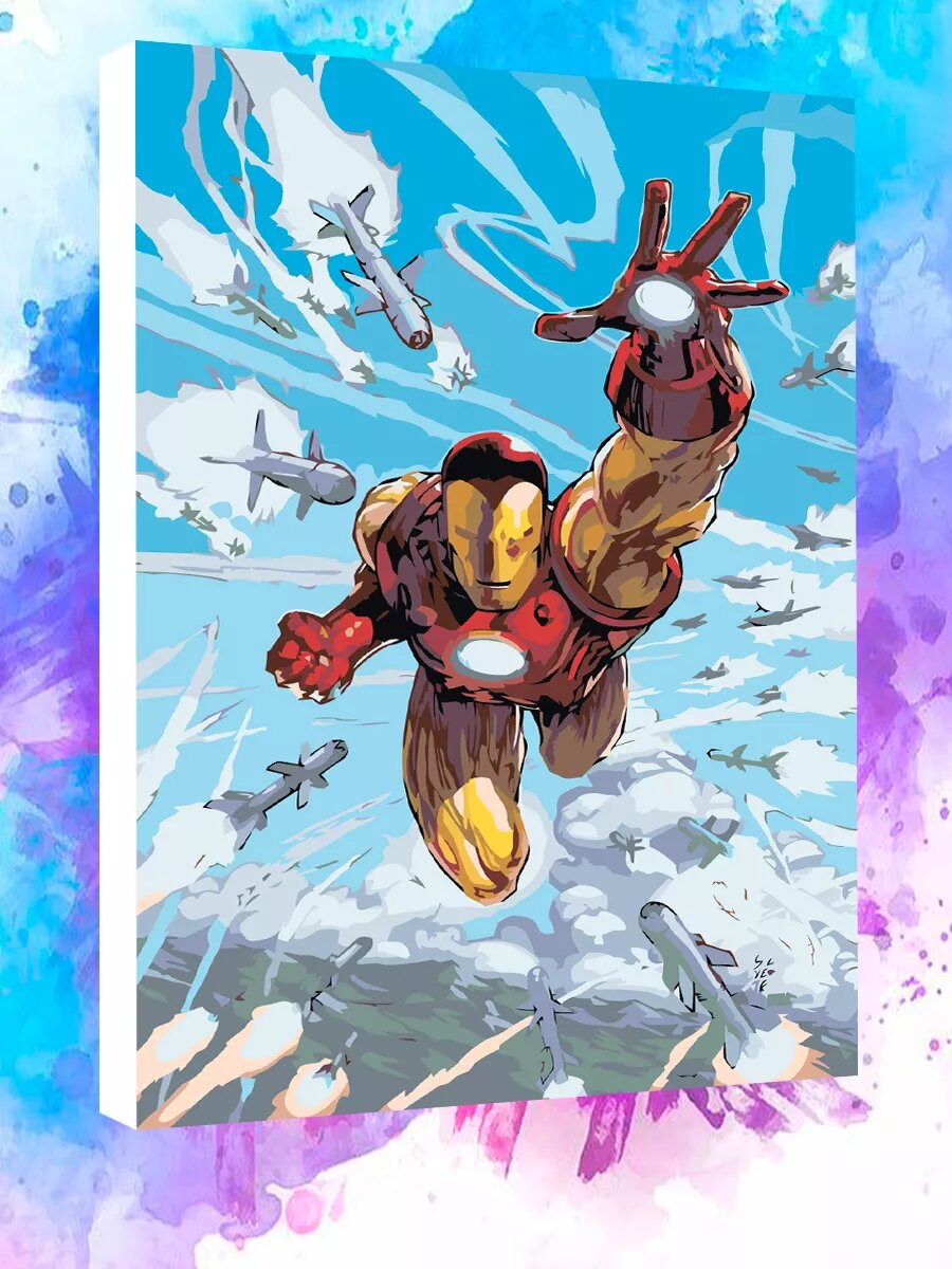 Картина по номерам Железный человек Марвел Marvel Кино