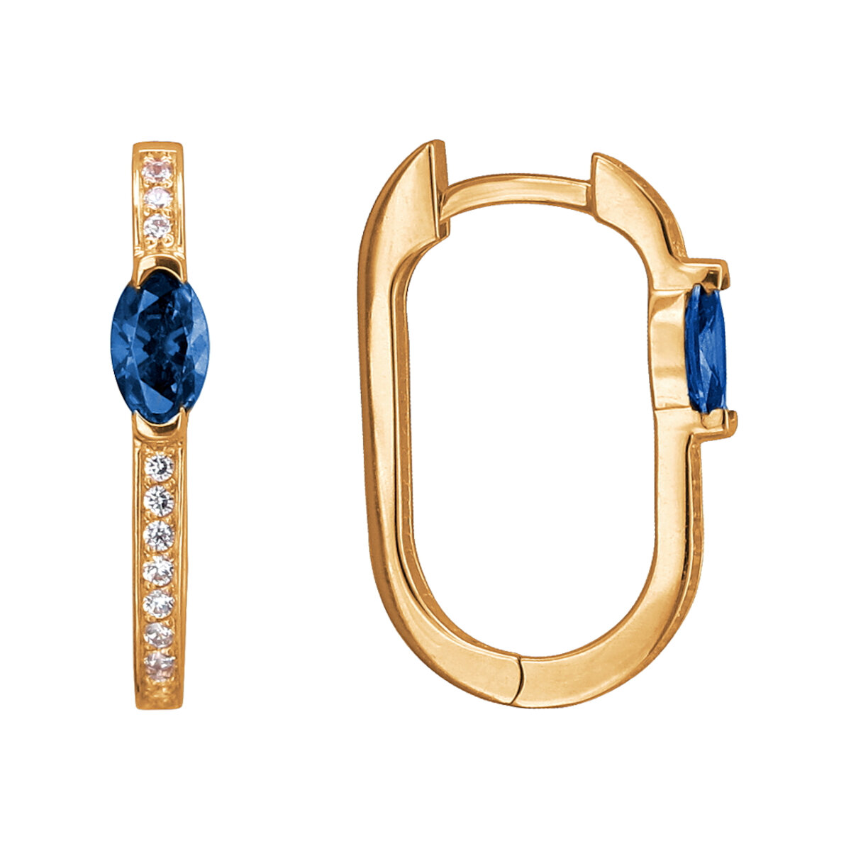 Серьги, красное золото, 585 проба, фианит, шпинель