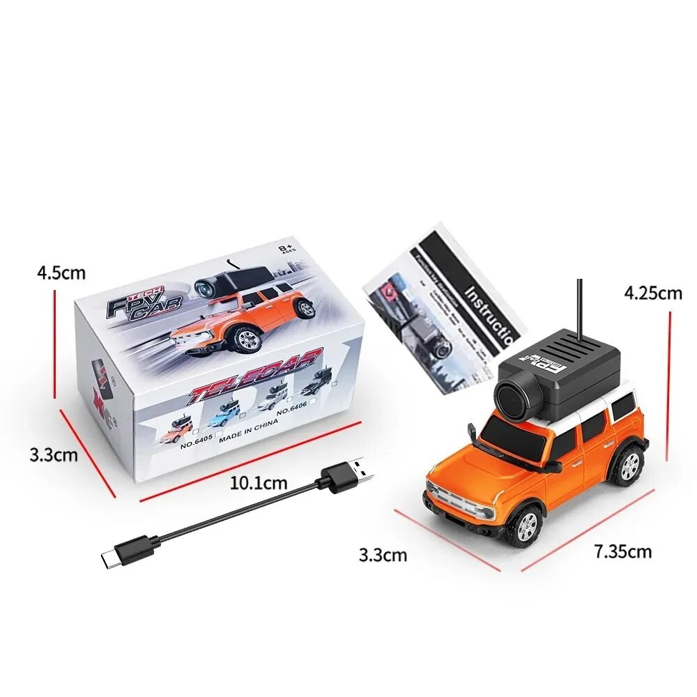Радиоуправляемые машинки WLtoys 1:64 Mini 6405 с HD камерой, гоночный автомобиль 120 Широкоугольный 2.4G 720P с двойным управлением