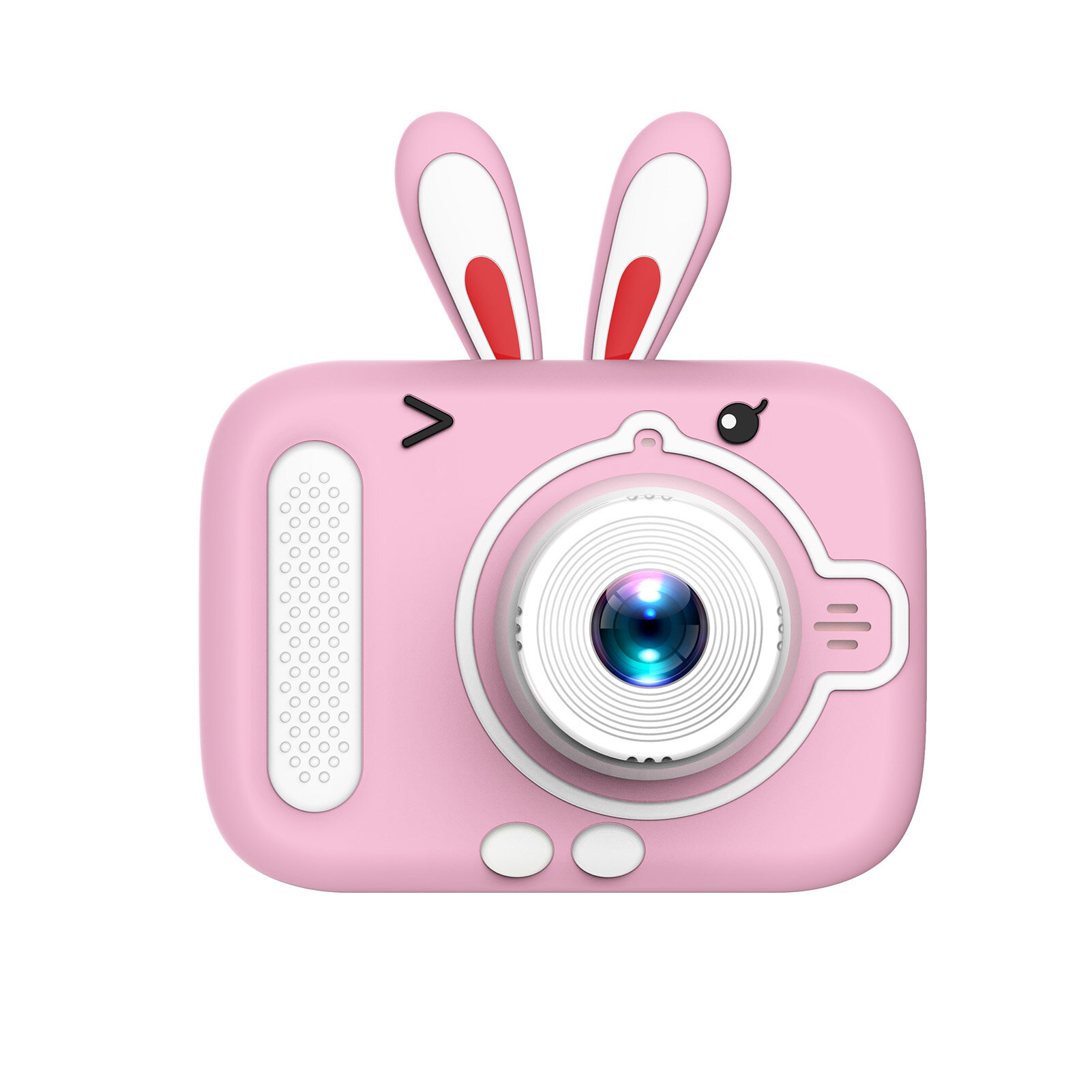 Детская цифровая камера Mini Cartoon 1080P с двойной линзой, экраном IPS 2.0 дюйма, встроенной батареей, фоторамками, играми и шнуром для шеи, подарок на день рождения и Рождество, цвета: Розовый Олень, Синий Олень, Розовый Кролик, Синий Кролик,