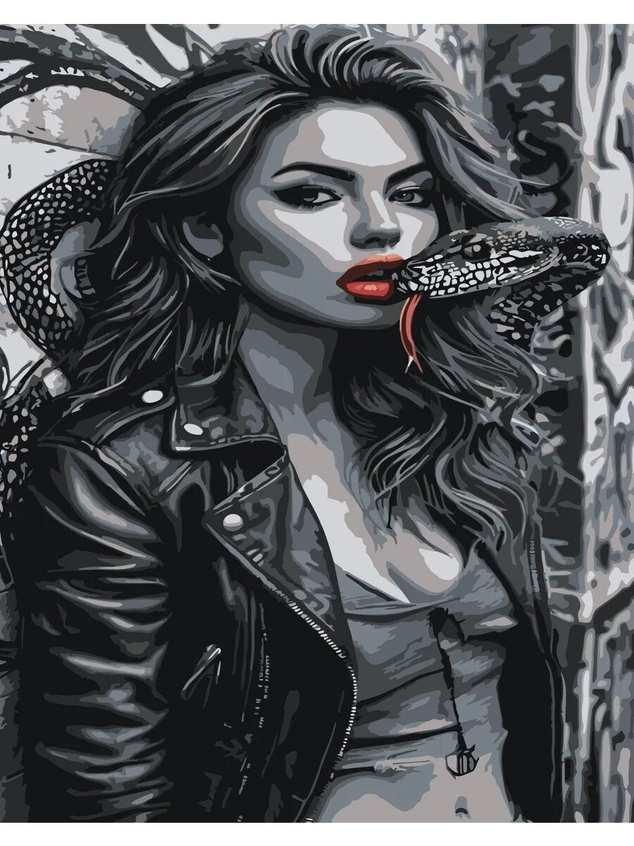 Картина по номерам Фэнтези Шикарная Девушка и Змея