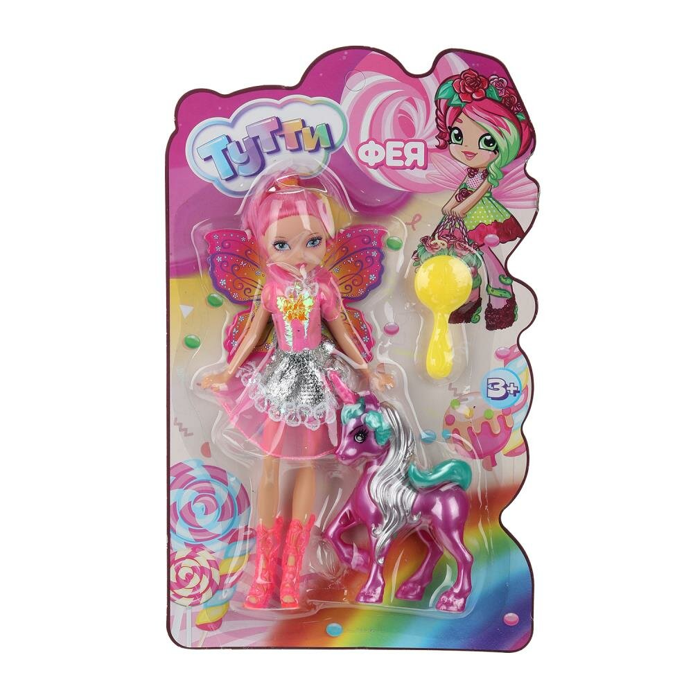 Кукла фея с крыльями, единорог, расческа, 18 см. Тутти Y2212O0561-3-RU (396)