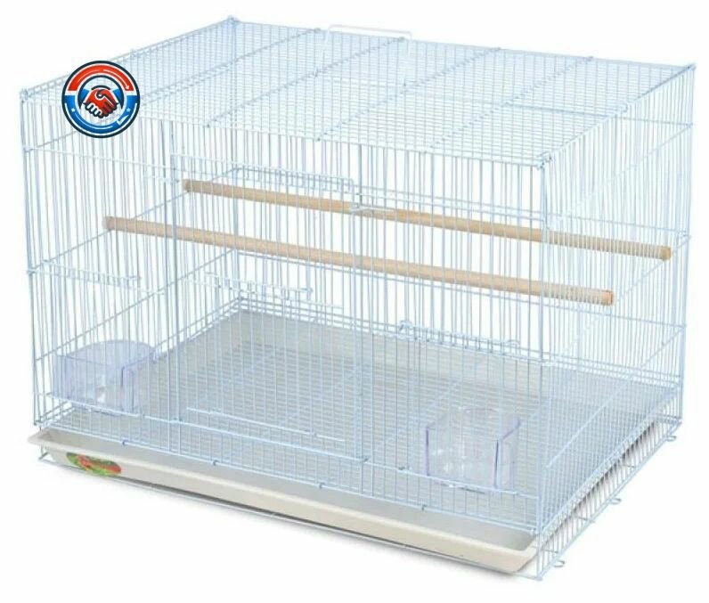 Клетка для птиц Triol 595х410х405 мм, удобная просторная клетка для волнистых попугаев и канареек, легкая чистка, выдвижной поддон, 2 кормушки и жердочки