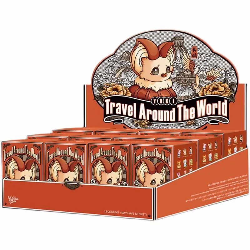 POP MART Yoki Travel Around The World, 12 Blind Boxes, Коричневый