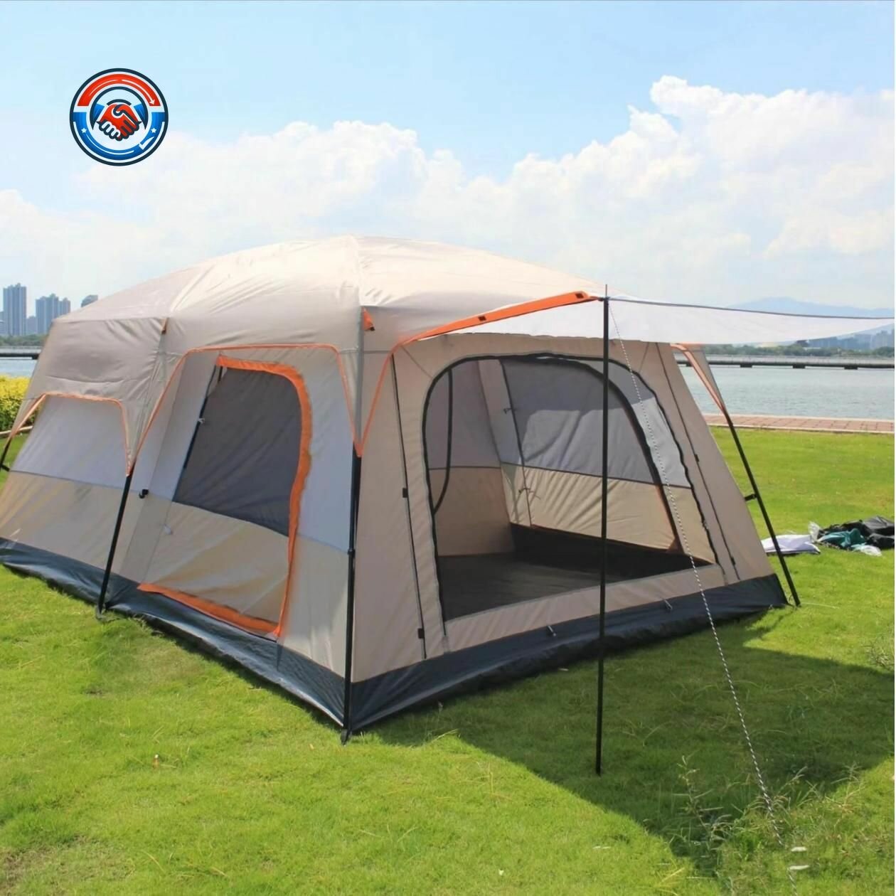 Большая туристическая палатка CampIn на 4-6 человек, трёхвходная водостойкая кемпинговая палатка для семейного отдыха и походов