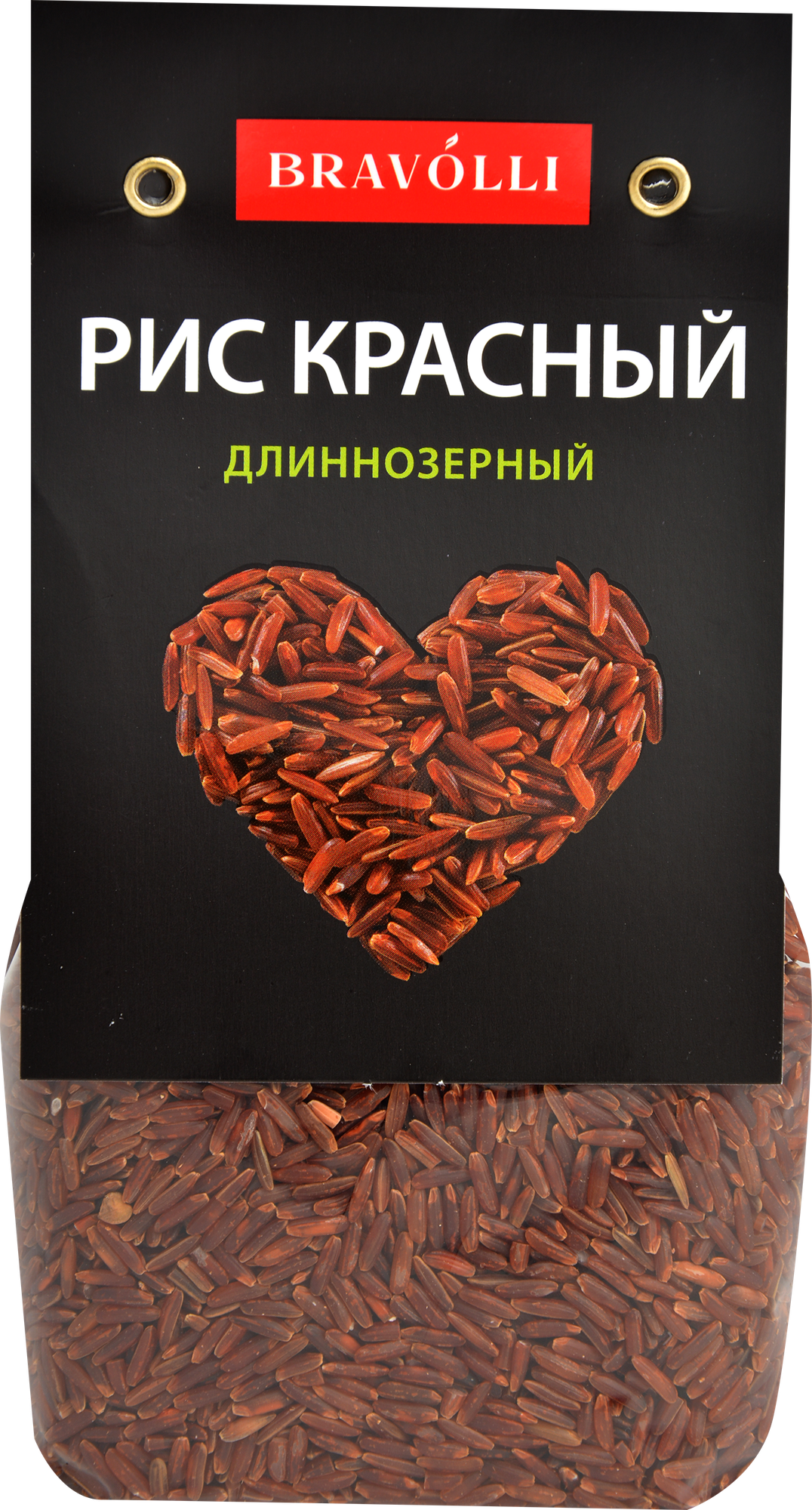 Рис Bravolli, длиннозерный, красный, без глютена и ГМО, 350 гр