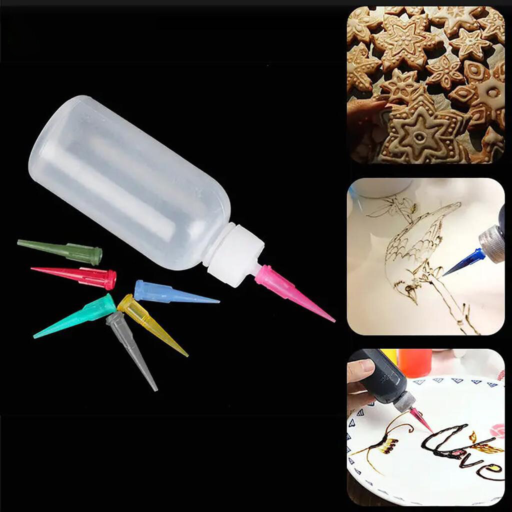 Пластиковая бутылочка с носиком и крышкой, 50 мл, белая, для соусов