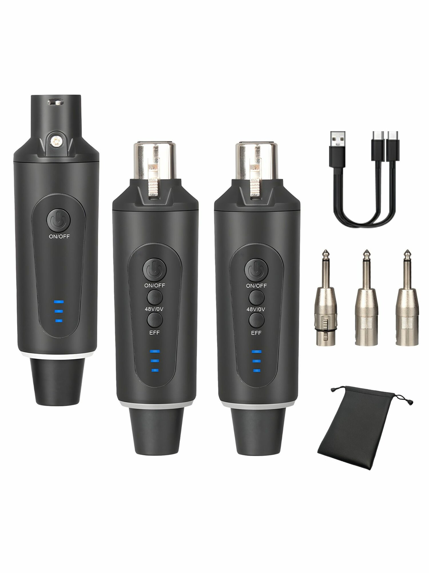 Конвертер микрофона 2.4G, приемник и передатчик, для конденсаторный и динамический микрофона, перезаряжаемый, беспроводная микрофонная система