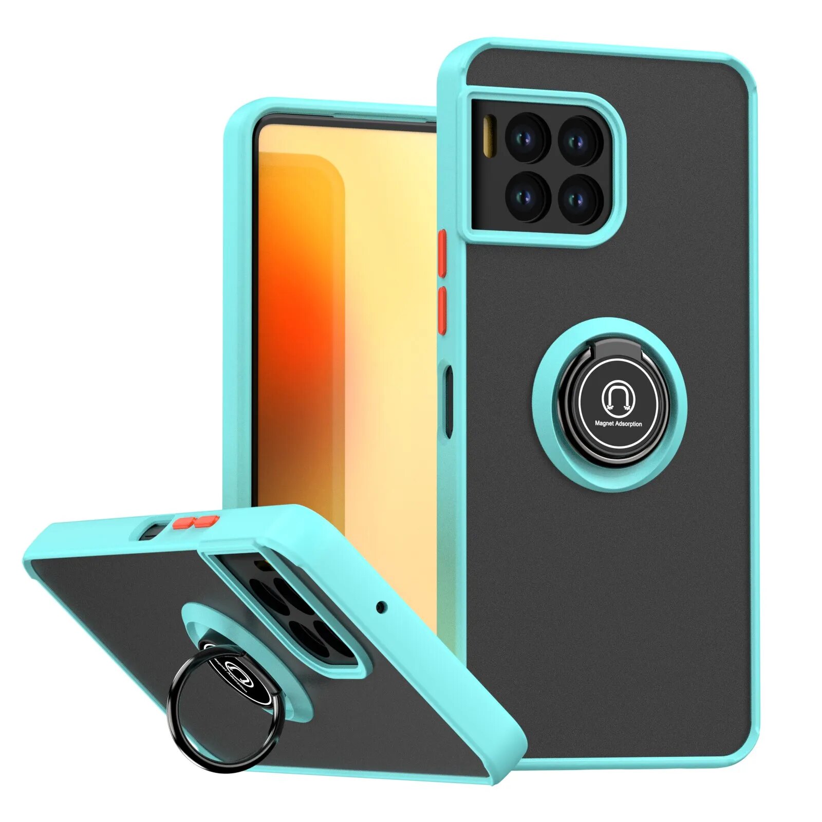 Чехол для T-Mobile Revvl 7 Pro, Sky blue, с кольцом