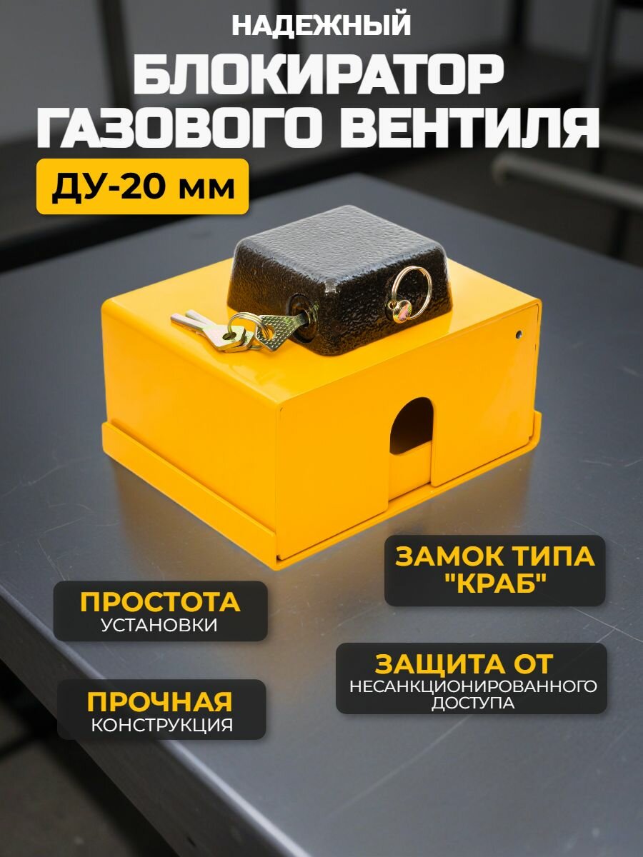 Блокиратор Газового Вентиля ДУ-20 с Замком Типа краб