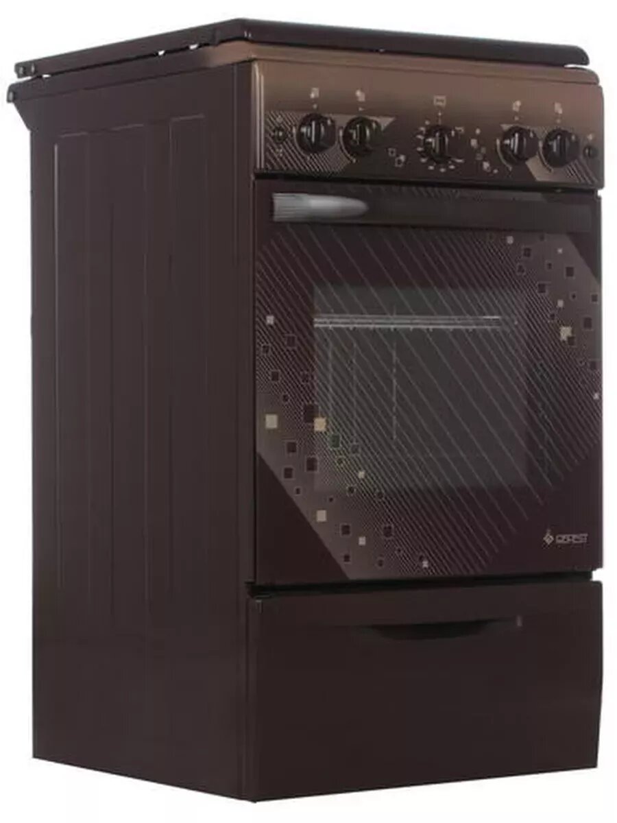 Газовая плита Gefest 5100-02, с духовкой, 4 конфорки, газ-контроль, цвет коричневый