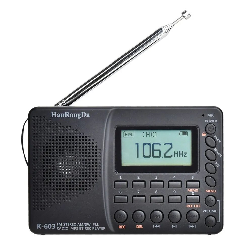 HanRongDa K-603 Пожилая Полнодиапазонная Радиостанция Bluetooth С Записью MP3-Карты