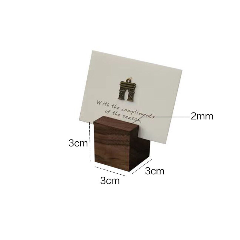 Основа для визиток Mingxin Card, орех, черный, 3x3 см