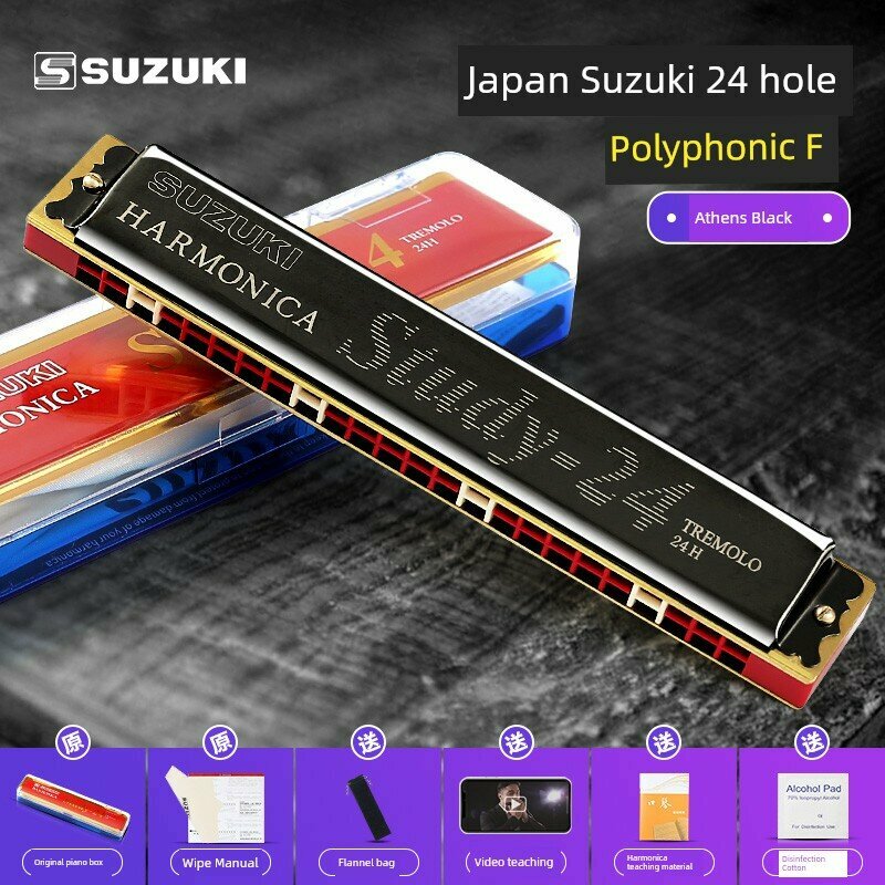 SUZUKI подлинная оригинальная полифоническая гармошка Suzuki с 24 отверстиями ACFG ключ для студентов, взрослых,