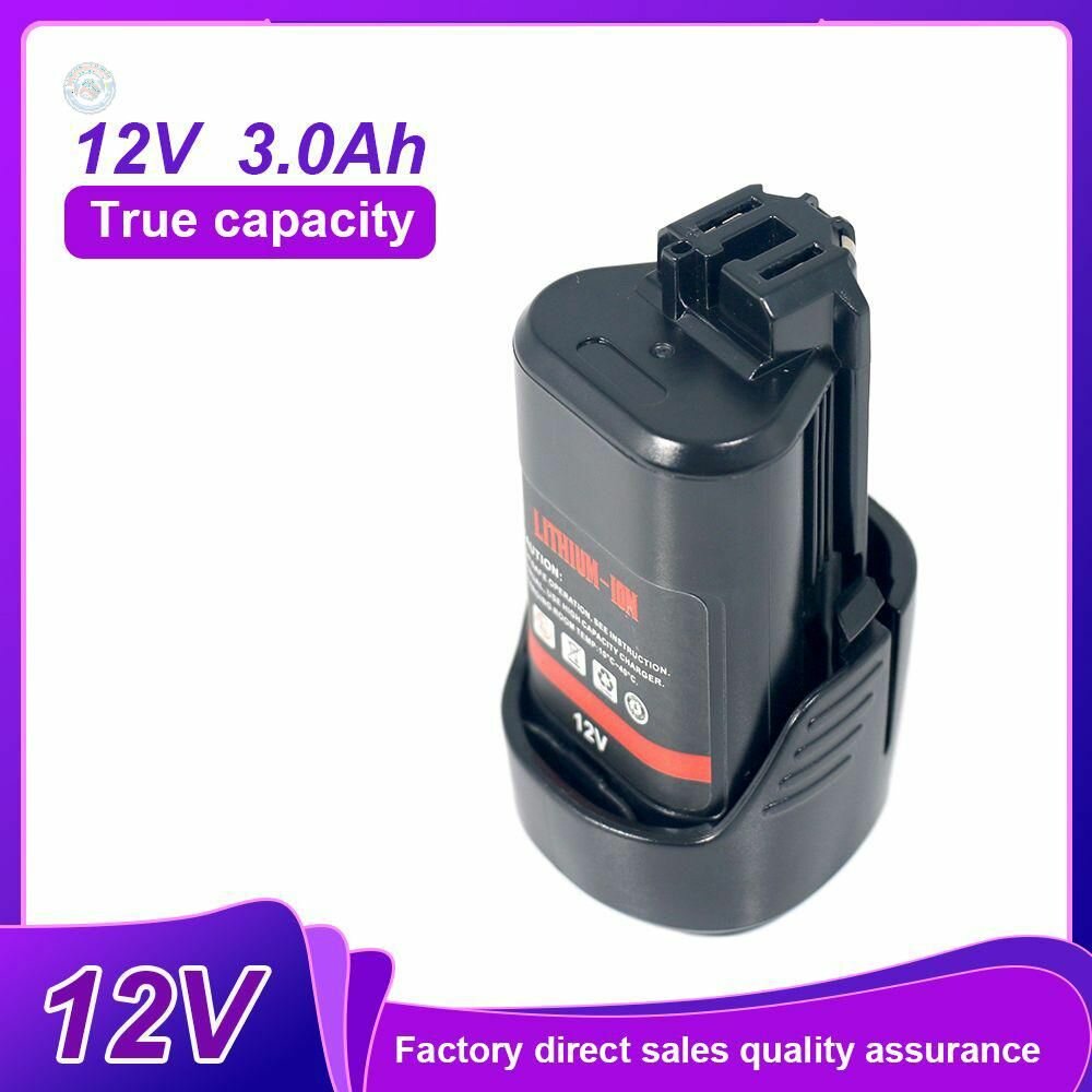 Аккумулятор Bosch GSR 120-LI 12V 3.0Ah Li-ion, полный аналог 1607A350C5, надёжная замена для шуруповерта, длительная работа без подзарядки