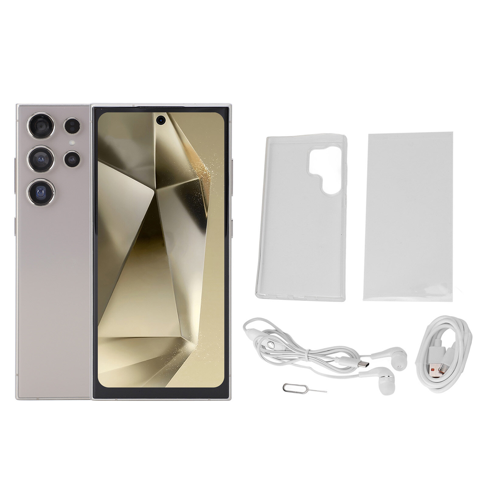 4G Unlocked Smartphone 6.6 Inch HD Incell 12GB RAM 256GB ROM 13MP Front 24MP Rear Camera Dual Card Standby Ultra Slim Cell Phone for Android 14 Grey