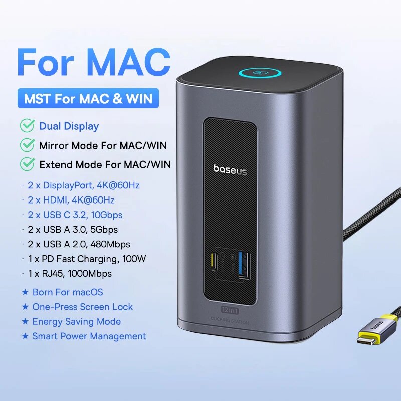 Baseus USB C концентратор 12-в-1 для Mac 12-in-1 HUB For MAC