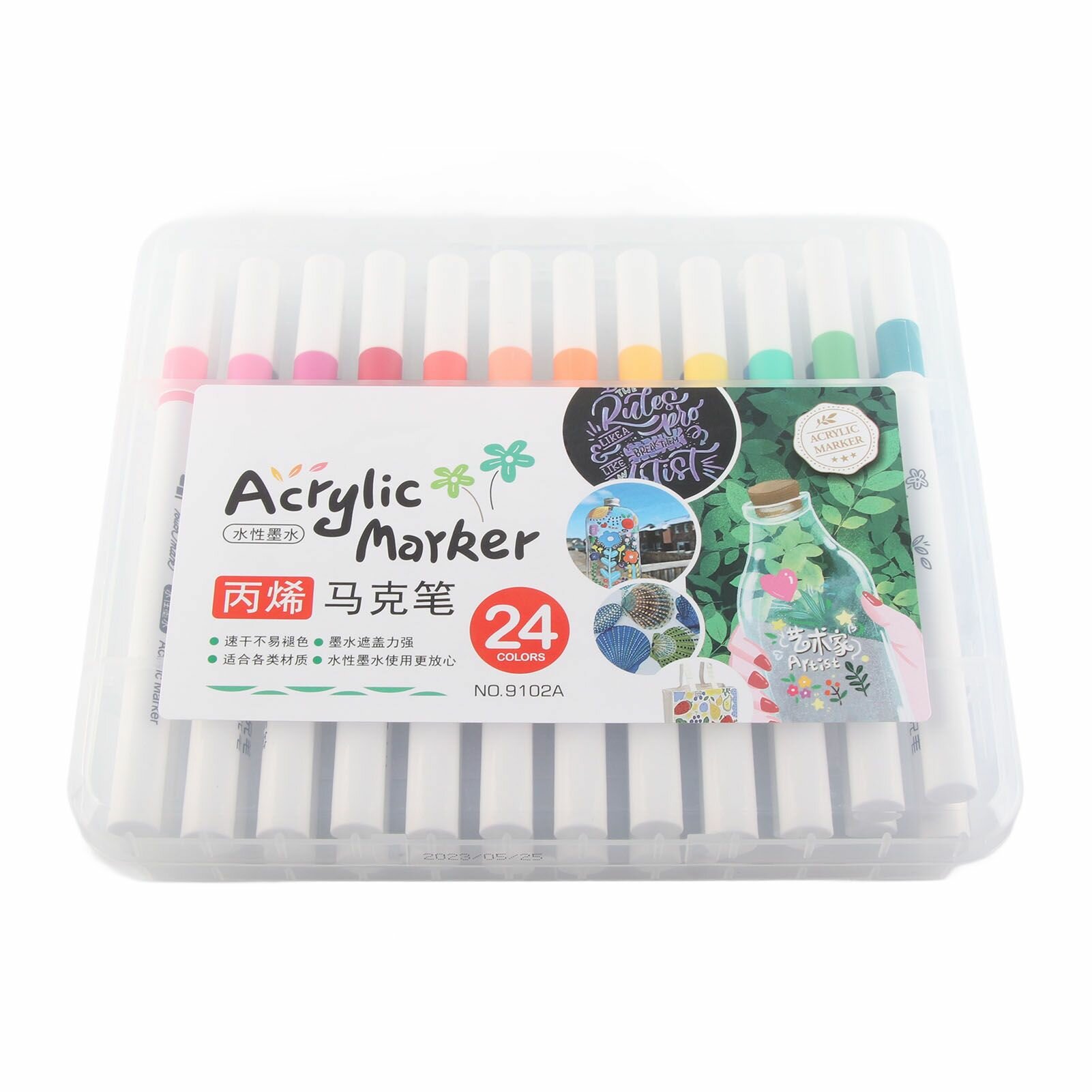 Водостойкие маркеры для акриловой краски, быстросохнущие, 24 цвета, прочное покрытие, круглый корпус для стекла, металла, дерева, идеально подходят для граффити