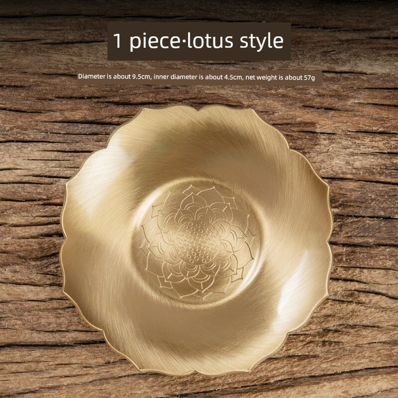 Бронзовый подстаканник с узором лотоса, одиночный экземпляр, термостойкий нескользящий круглый поднос для домашнего