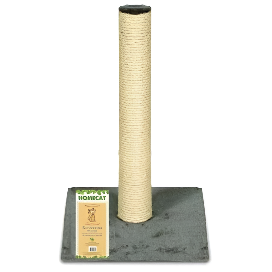HOMECAT 29,5х29,5х50 см когтеточка столбик для кошек ковролин джут серый