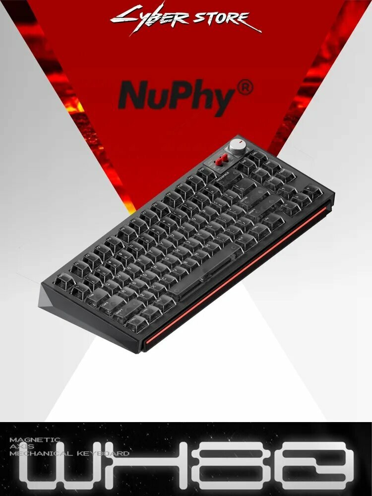 NuPhy Игровая клавиатура беспроводная Nuphy WH80, Английская раскладка, черный