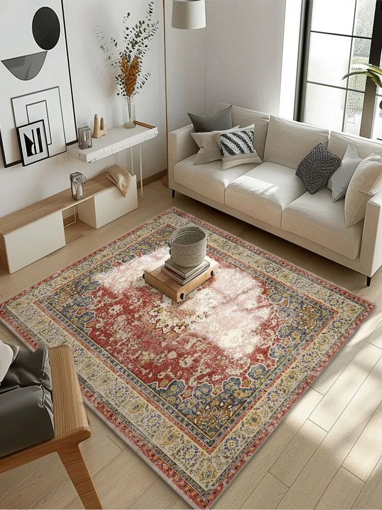Ковер 60x90 см Красный классический ковер из войлока для дома — фото 1
