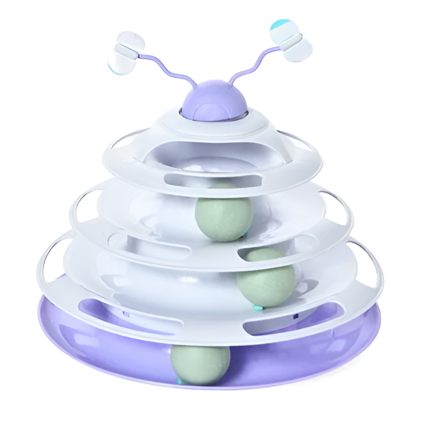 HOMECAT Premium 25 см х 24 см игрушка для кошек трек четырехуровневый с мячиками и игрушкой пластиковый