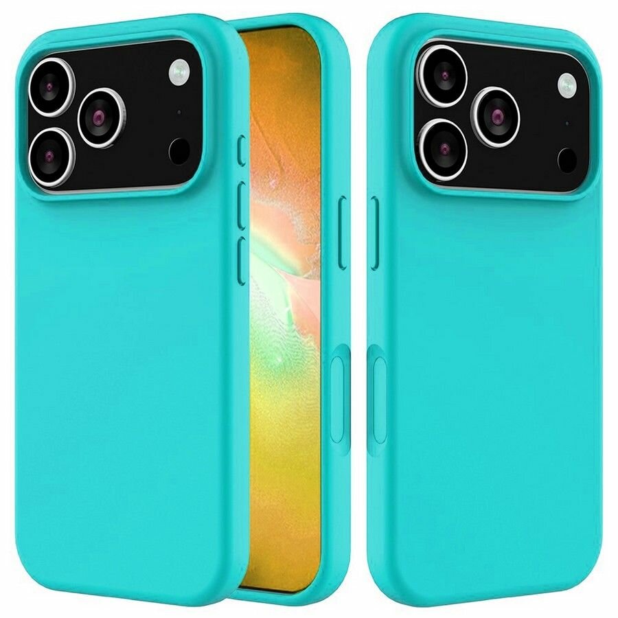 Силиконовая накладка без логотипа (Silicone Case) для Apple iPhone 17 pro бирюзовый