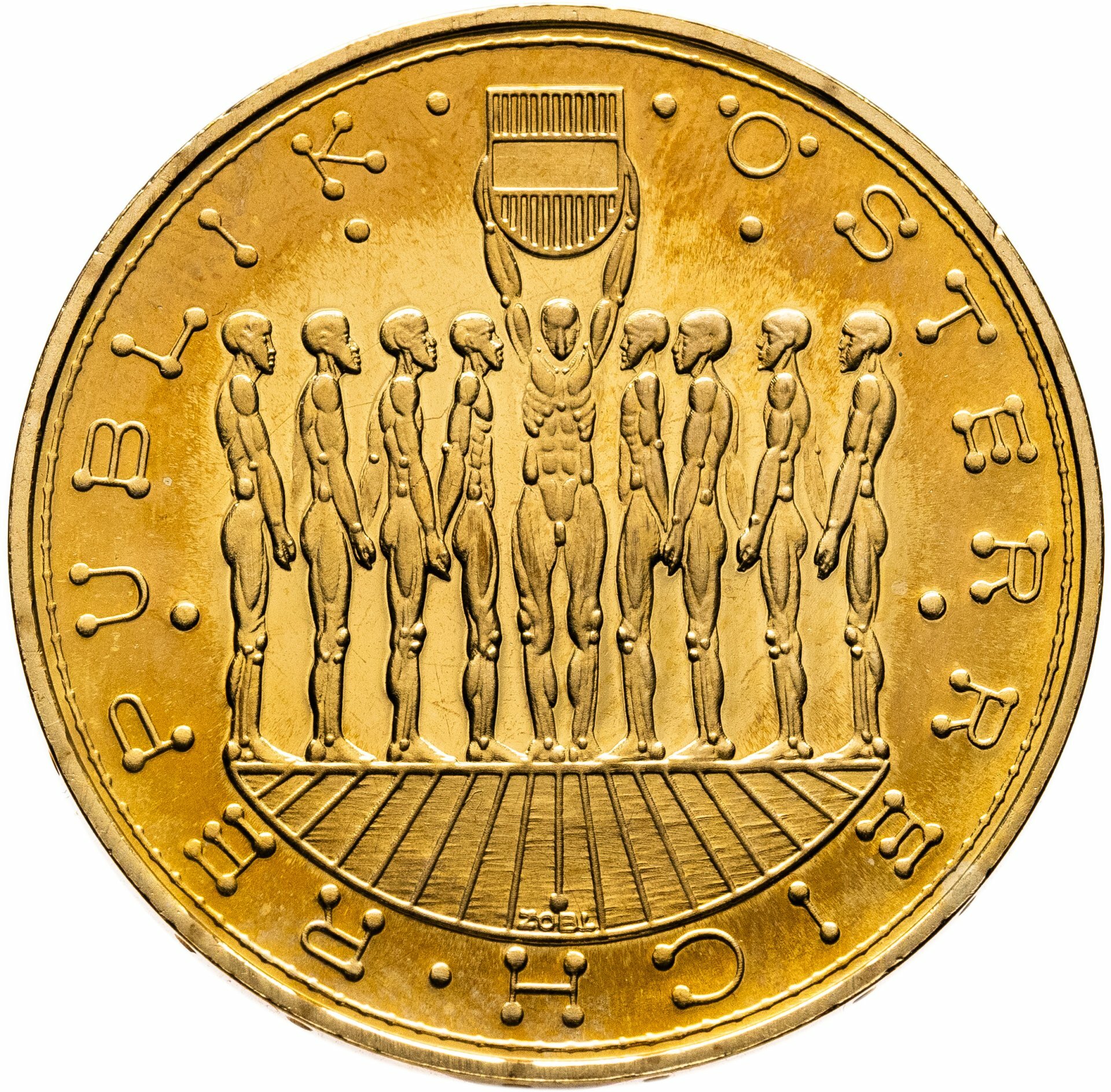 Австрия 20 шиллингов shillings 1980 "Девять провинций Австрии", Бронза, в сохранности Proof