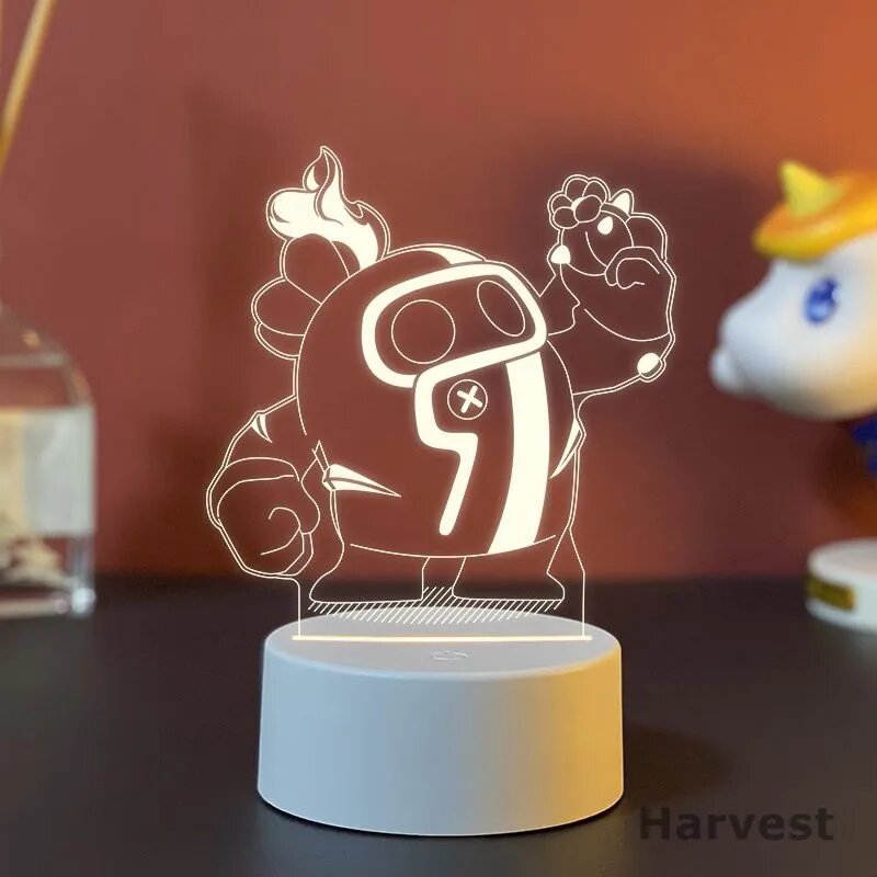 Brawl Stars 16-цветной ночник с дистанционным управлением,1,1,3, медь