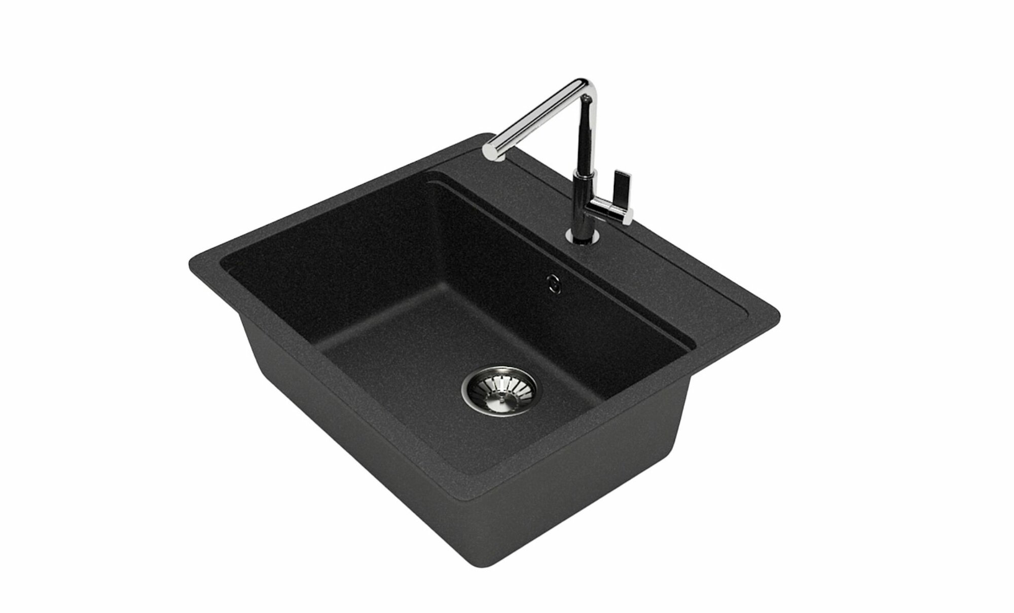 Мойка врезная кварцевая Glanz J9 57х50.5 см, антрацит