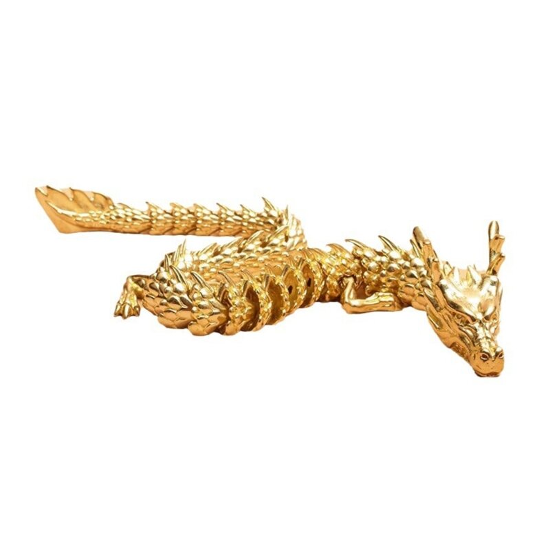 Скульптура Зодиакального Животного Золотая Статуя Дракона Статуэтки Гибкие Настольные Украшения