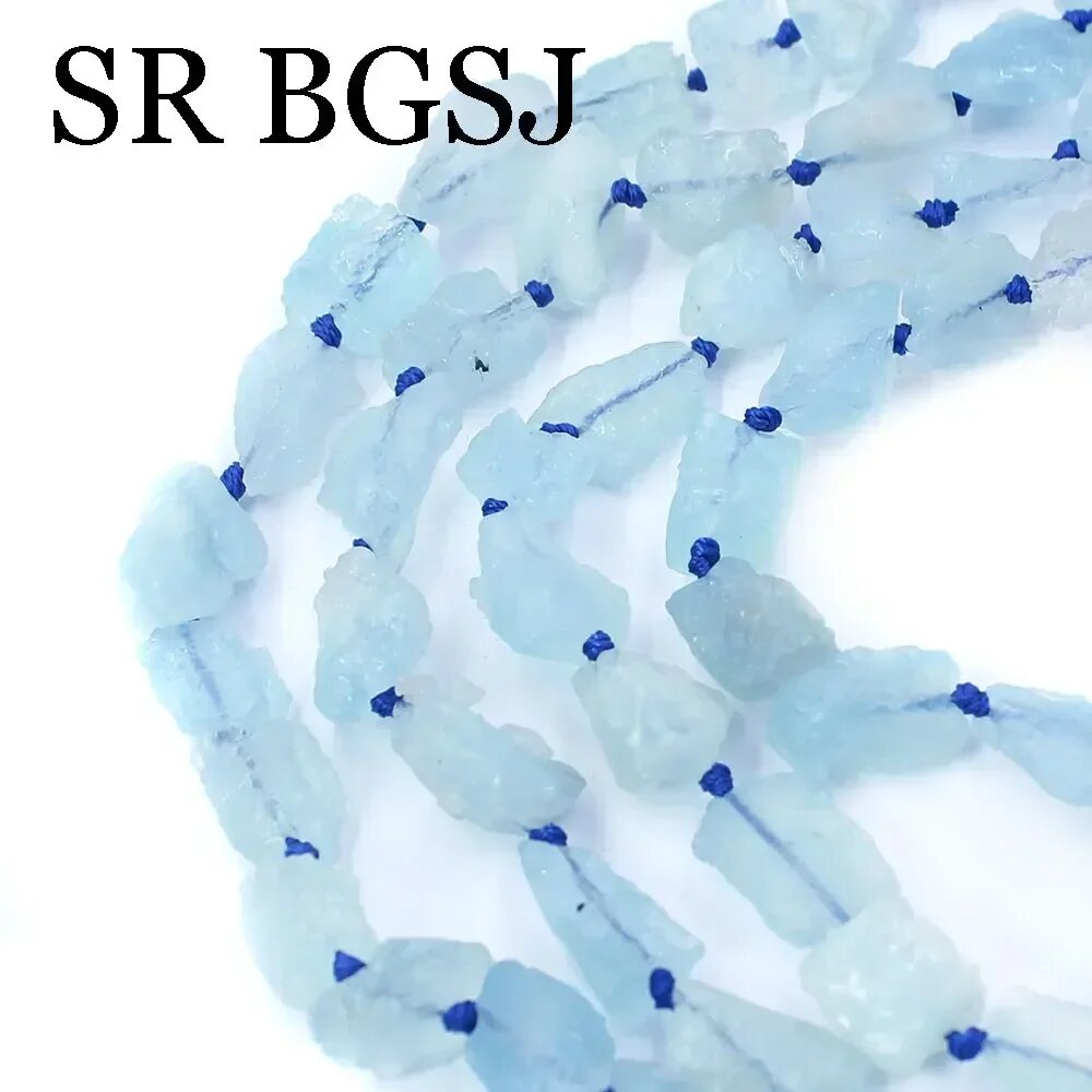 Синий аквамарин бусины 10-12 мм SR BGSJ