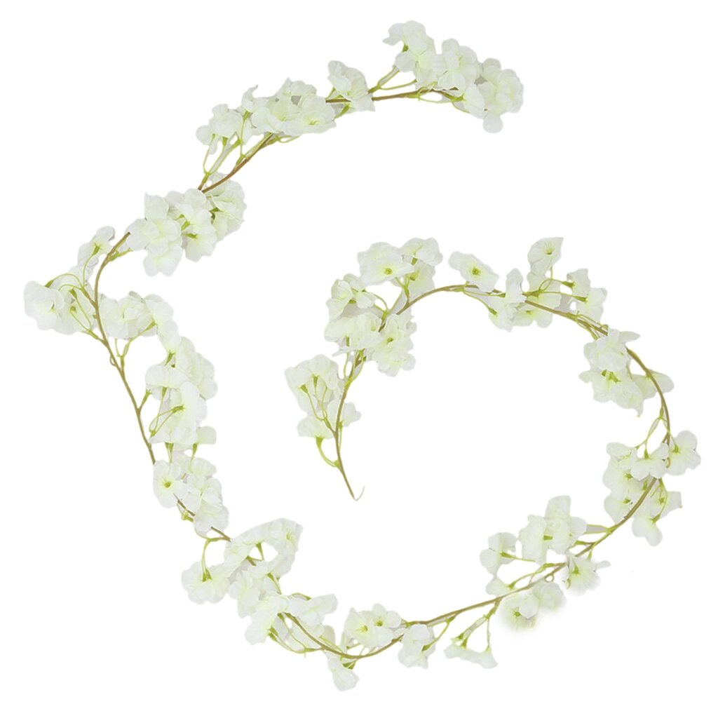 ) 135 цветочных головок 1,8 метра имитация виноградной лозы в цвету вишни-белый