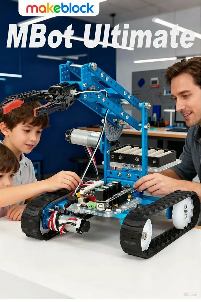 Makeblock mBot Ultimate Умные обучающие роботы детские игрушки 10 в 1: образовательный STEM-набор с управлением через приложение, совместимость с Arduino и Raspberry Pi, для детей 12-16 лет