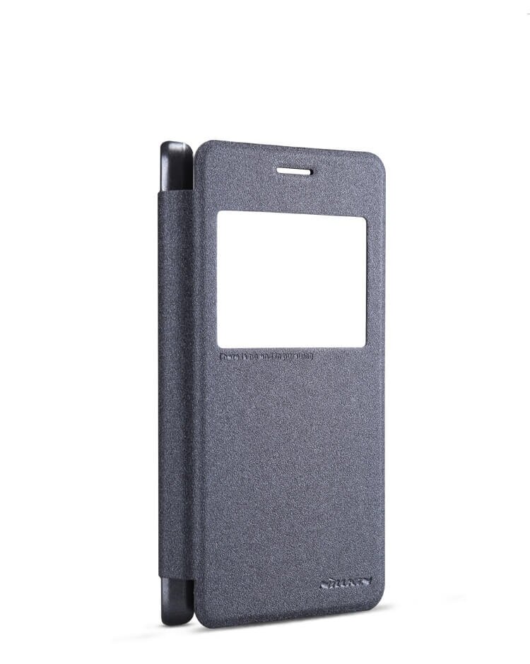 Защитный чехол MyPads книжка для Huawei Ascend GX1 черный кожаный с окошком для входящих вызовов