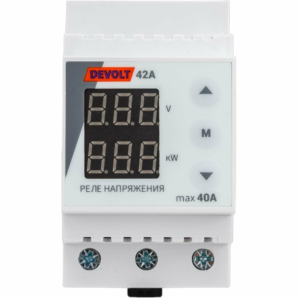 Реле напряжения и контроля нагрузки DEVOLT 42A, 8,5кВт, 40А, 42 DEVOLT42
