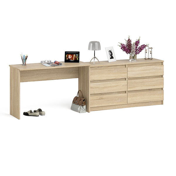 Стол письменный Мори МСП1200.1 + Комод МК1380.6, цвет дуб сонома