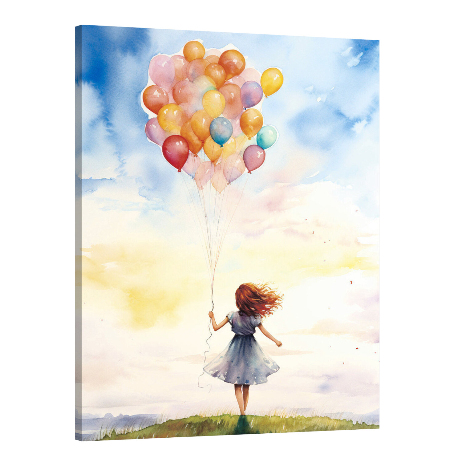 Интерьерная картина 50х70 "Девочка с шариками"