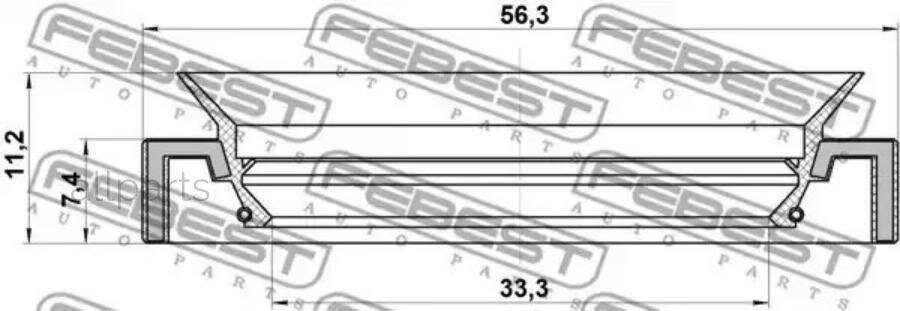 FEBEST 95HAY-35560711C сальник привода (35X56X7.4X11.2) HYUNDAI ACCENT/VERNA 1999-