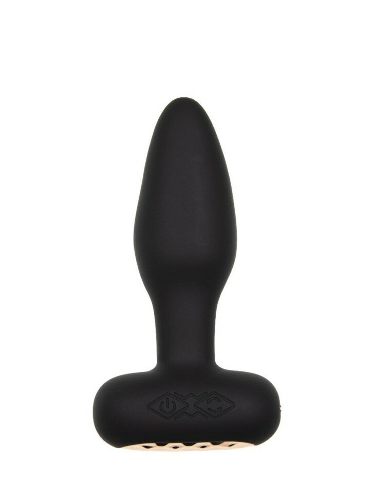 Анальная пробка “GOLDY” с вибрацией и ротацией черная