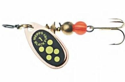 Блесна Mepps Comet Black Fury N1; (цвет Медный, внешняя сторона-желтая)