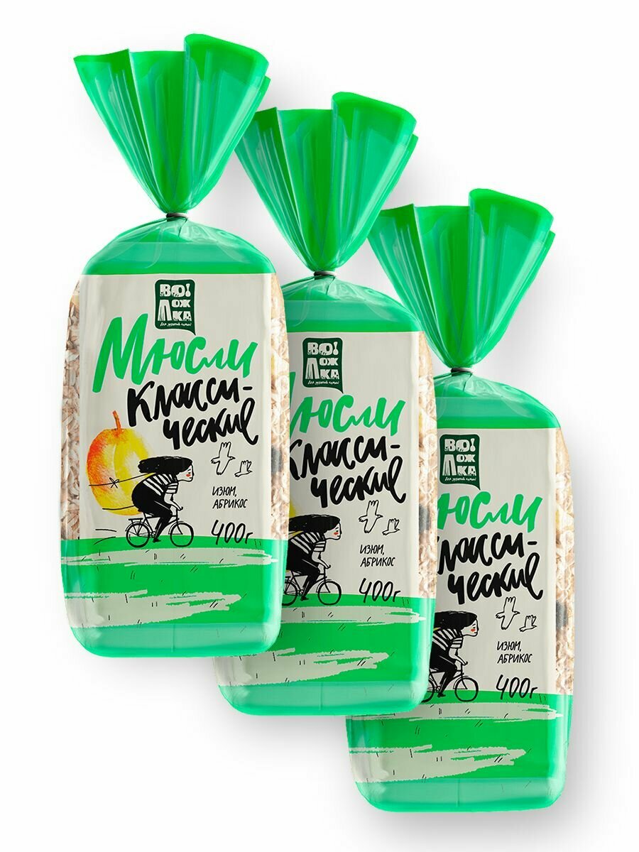 Мюсли «Классические» 3шт по 400г (изюм, абрикос) сухой завтрак