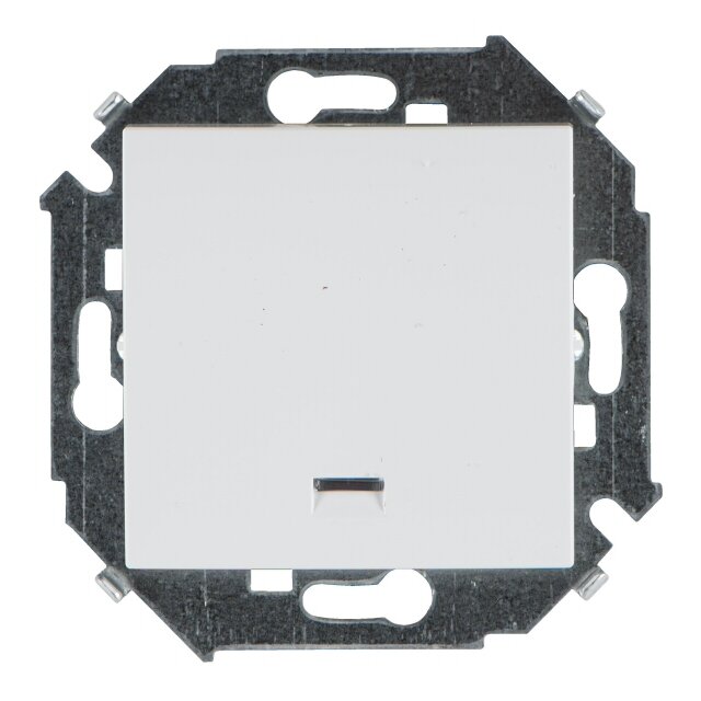 SIMON выключатель 1 клавиша серия 15 с индикатором белый настенный монтаж для дома