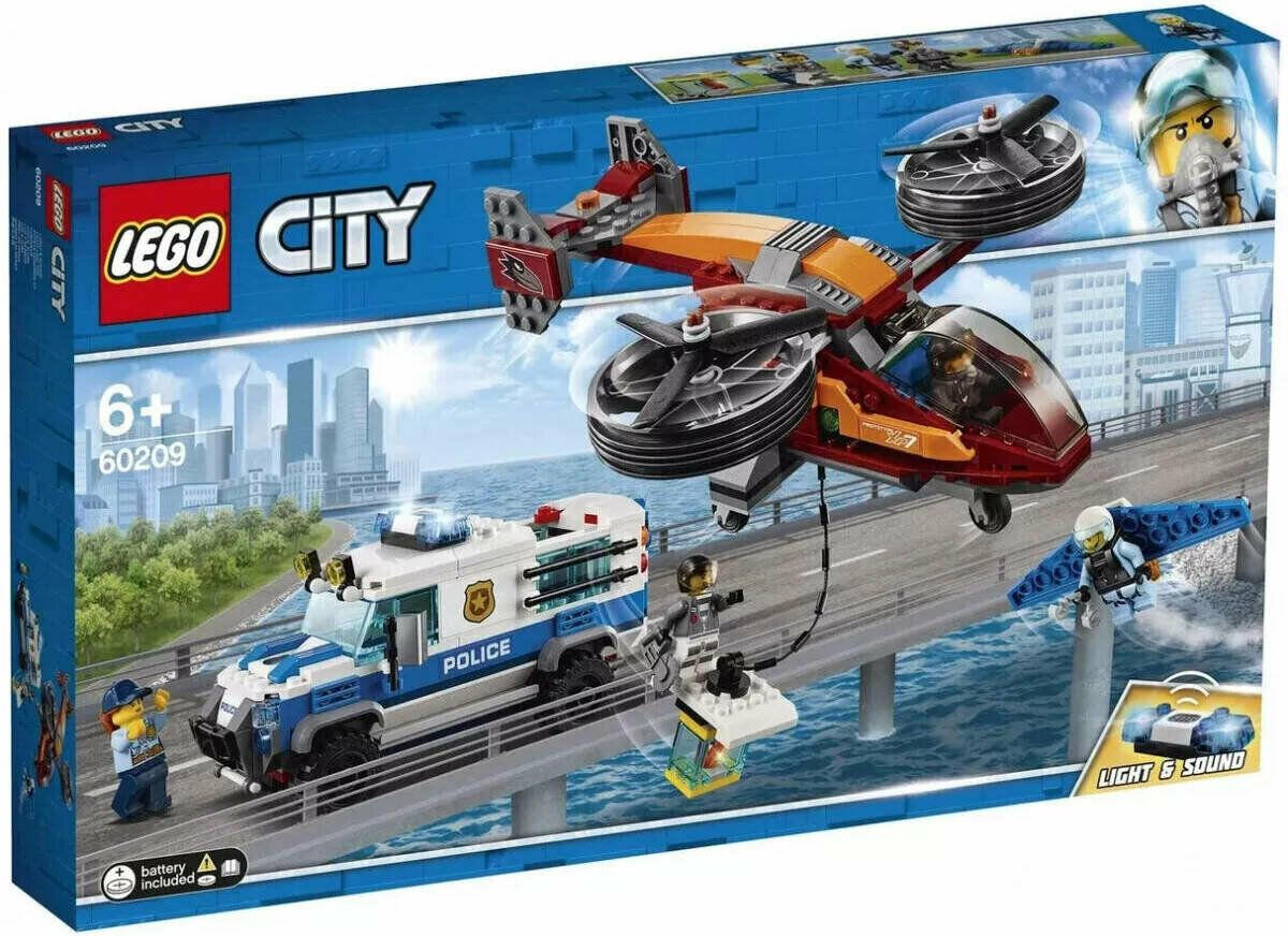 Конструктор LEGO CITY 60209 Воздушная полиция: Кража бриллиантов, 400 деталей, от 6 лет