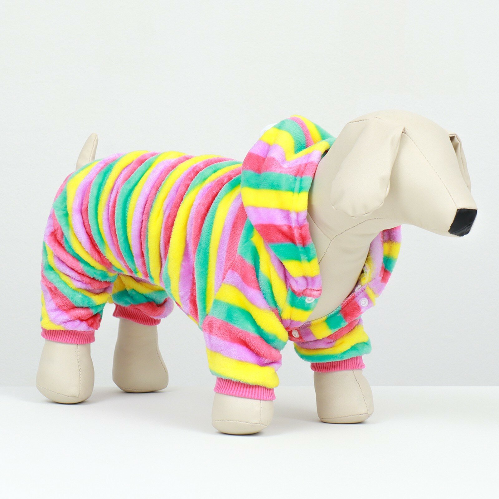 Комбинезон «Радуга», с капюшоном, размер 2XL, ДС 45 см, ОШ 45 см, ОГ 55 см, разноцветный