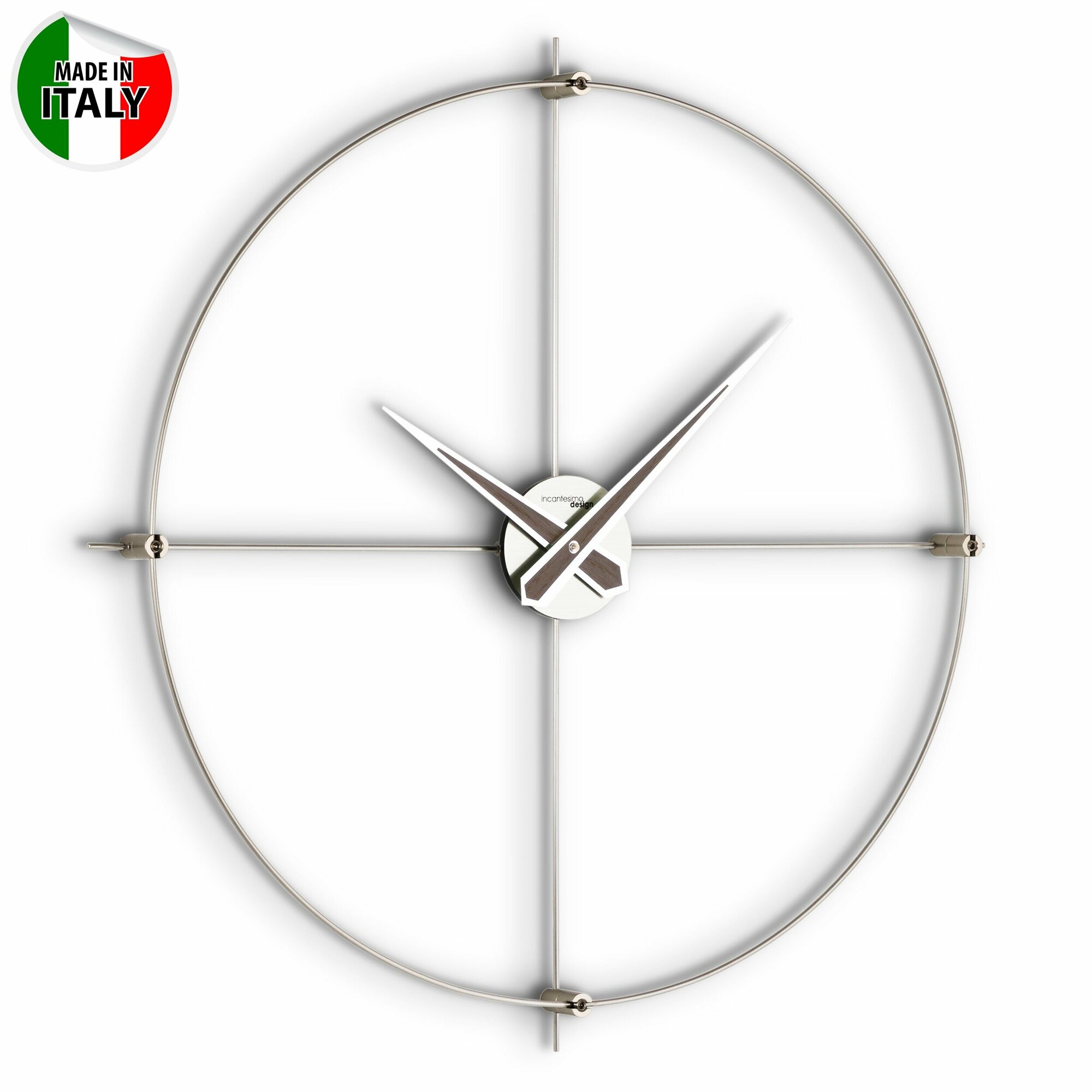 Большие настенные часы Omnus, металлик/венге, бренд Incantesimo Design (Италия)