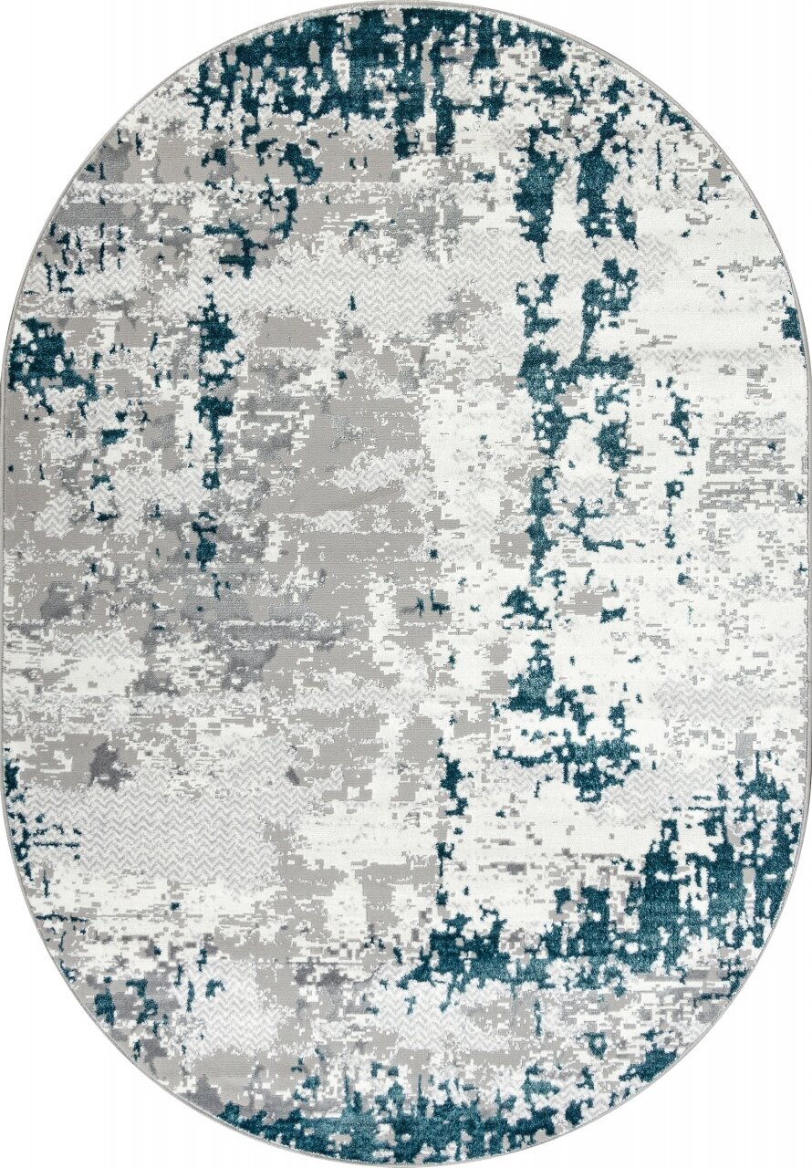 Ковер, Овал, Бирюзовый, Современный, на пол, в гостиную, спальню, в ассортименте (100 см. на 200 см.)