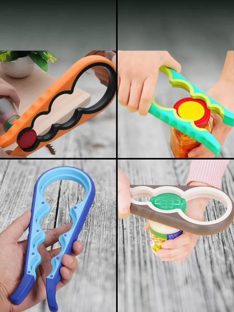 Ключ-открывалка для винтовых крышек, / ПЭТ-бутылок, красный, консервных банок с кольцом